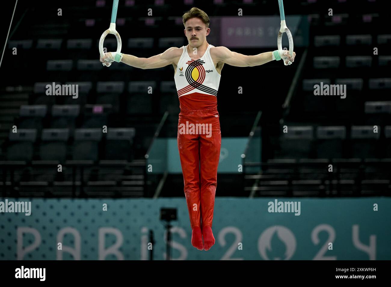Paris, France. 24th July, 2024. Belgian gymnast Glen Cuyle pictured in ...