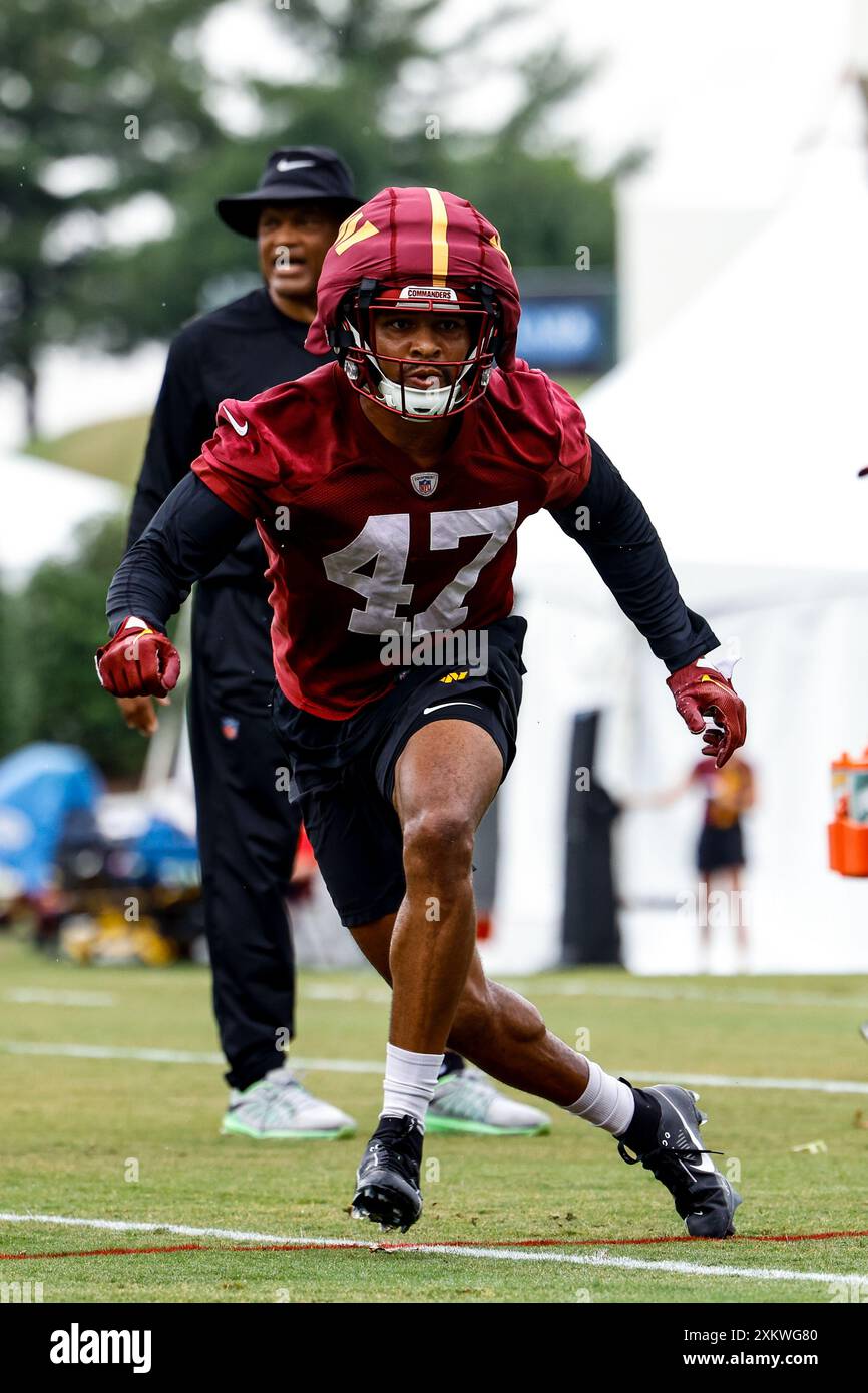 Washington Commanders line backer Keandre Jones (47) participating in ...