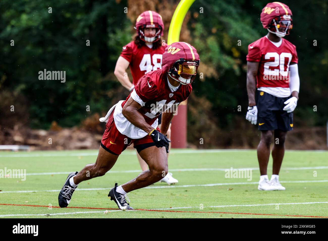 Washington Commanders safety Jeremy Chinn (11) participating in drills ...
