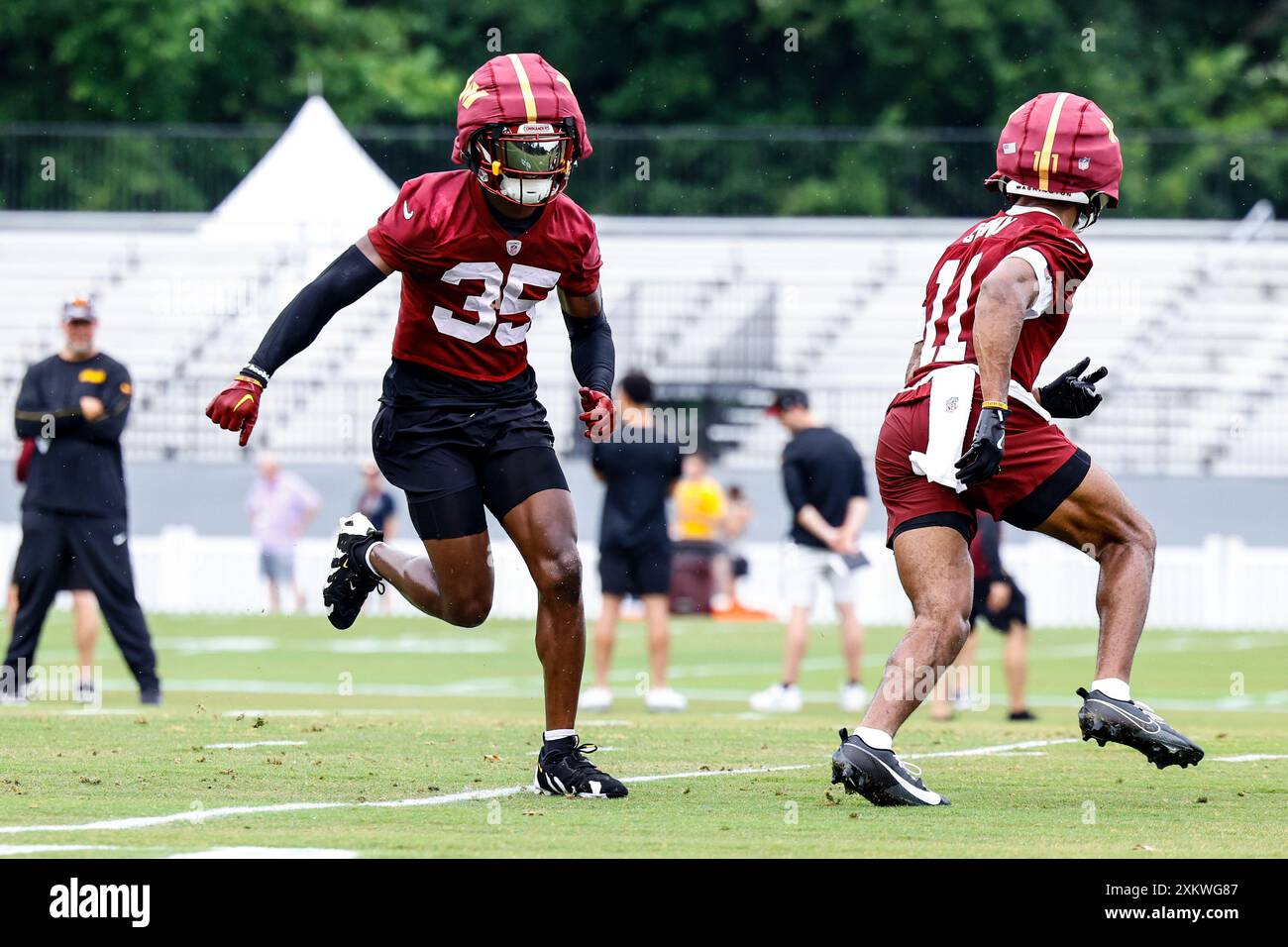 Washington Commanders safety Percy Butler (35) participating in drills ...