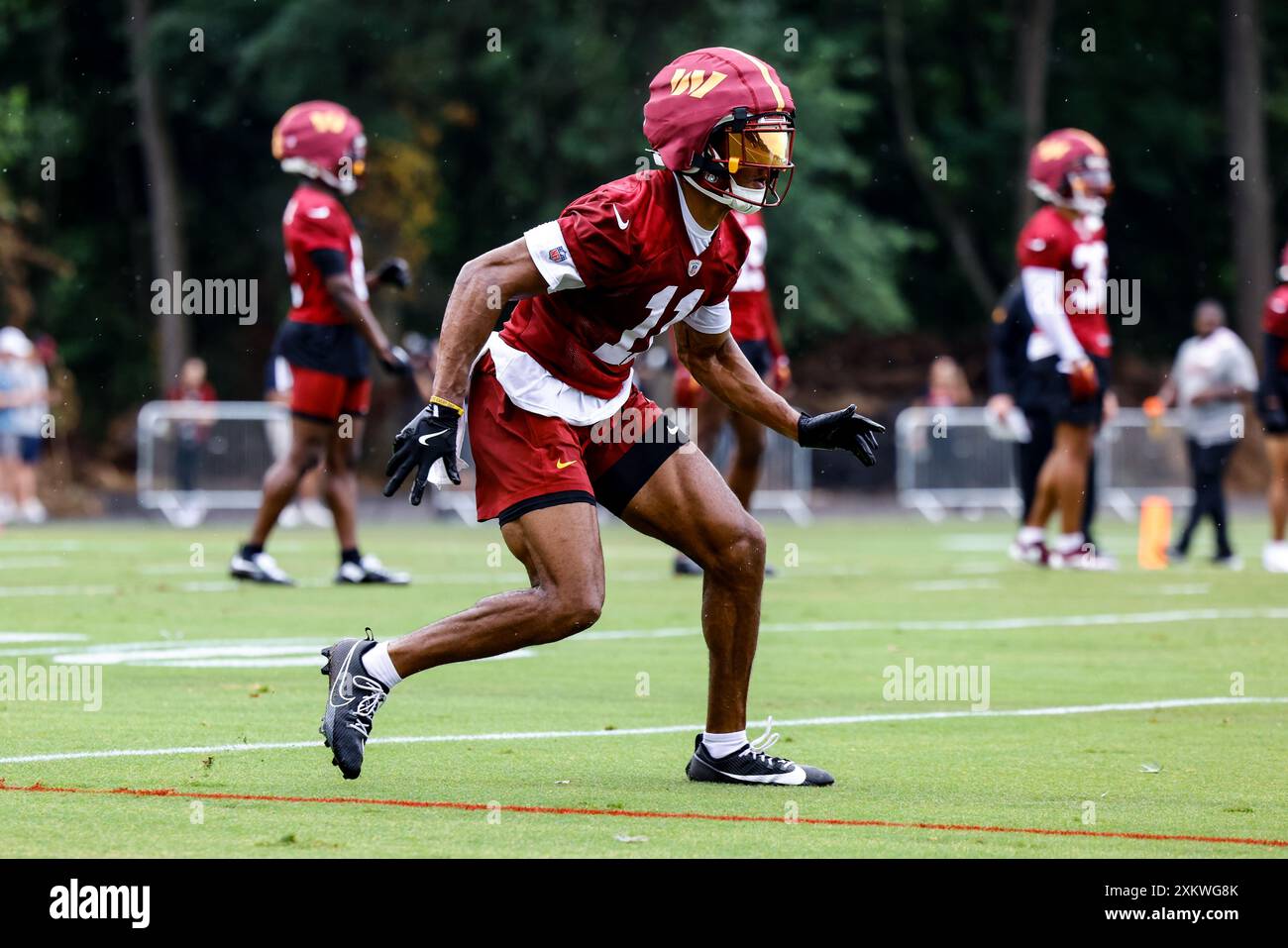 Washington Commanders safety Jeremy Chinn (11) participating in drills ...