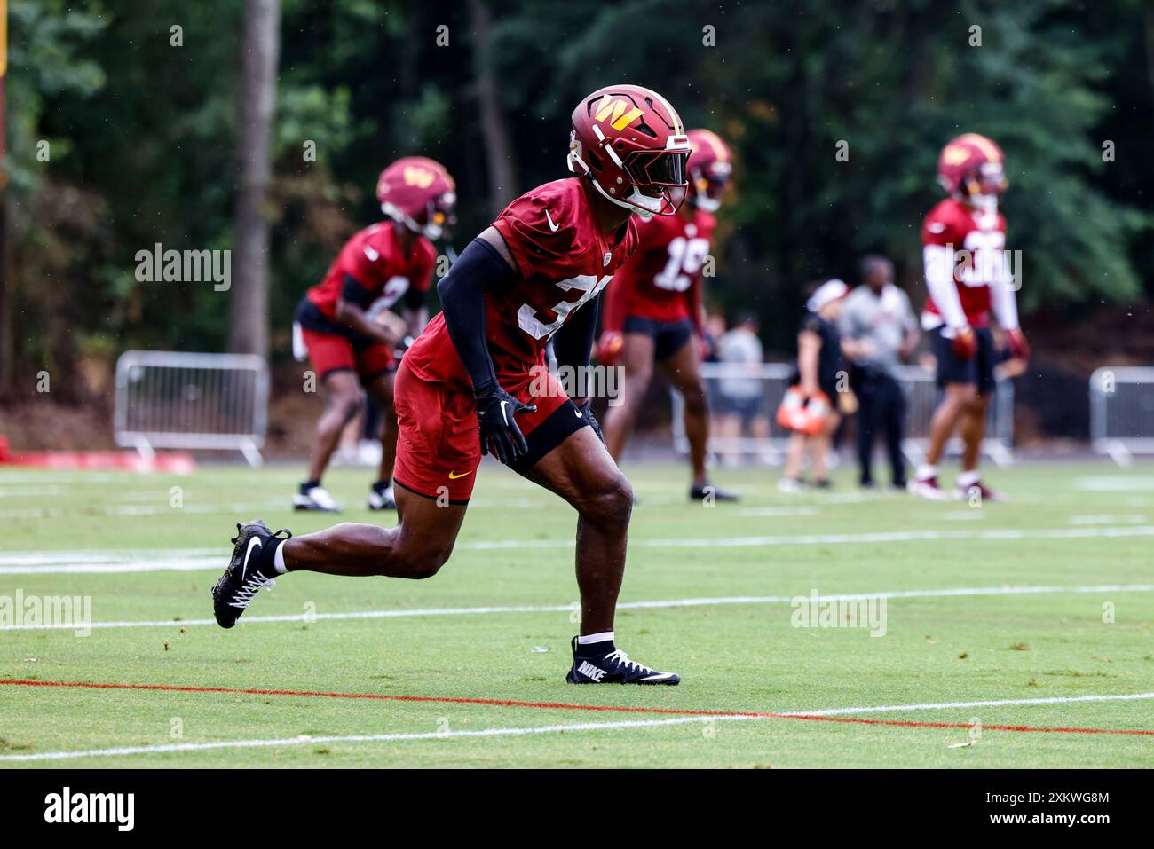 Washington Commanders safety Jeremy Reaves (39) participating in drills ...