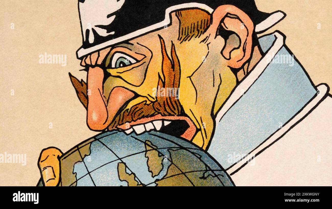 THE GLUTTON Detail of WW! cartoon by Italian artist Eugenio Colmo Stock ...