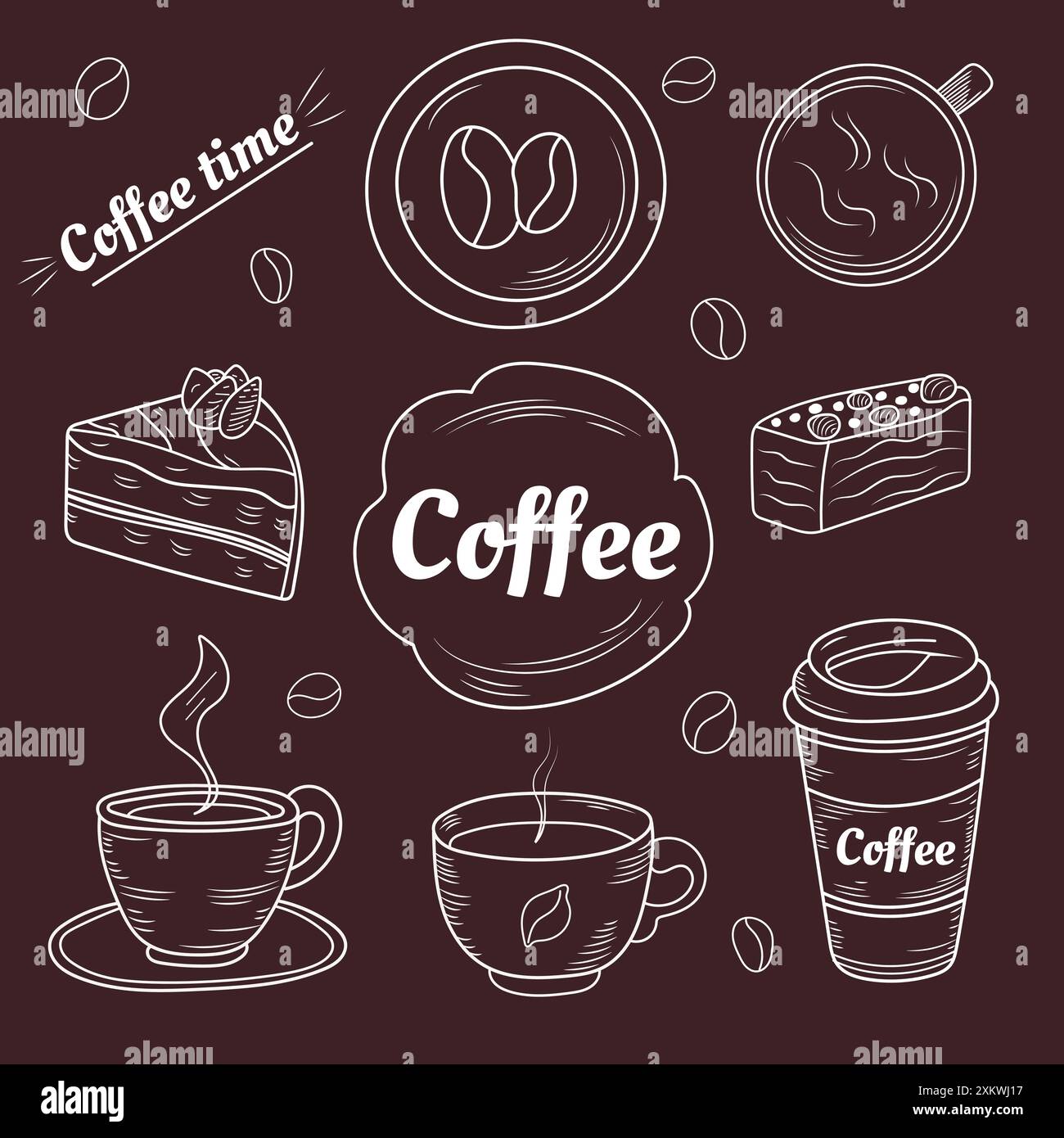 Hot coffee americano on Stock Vector Images - Alamy