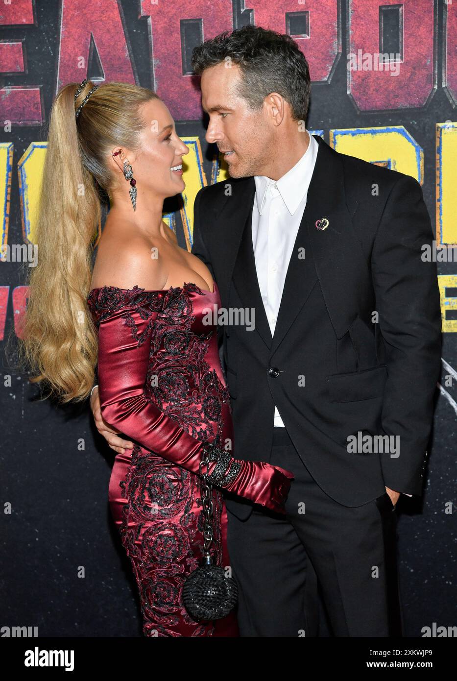 Blake Lively, left, and Ryan Reynolds attend the world premiere of ...