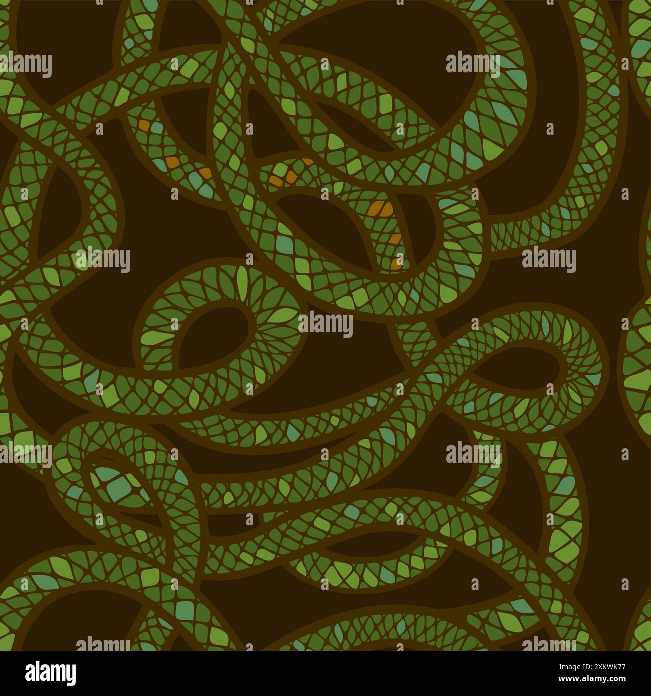 Snake seamless pattern. hand drawing. Not AI, Vector illustration Stock ...