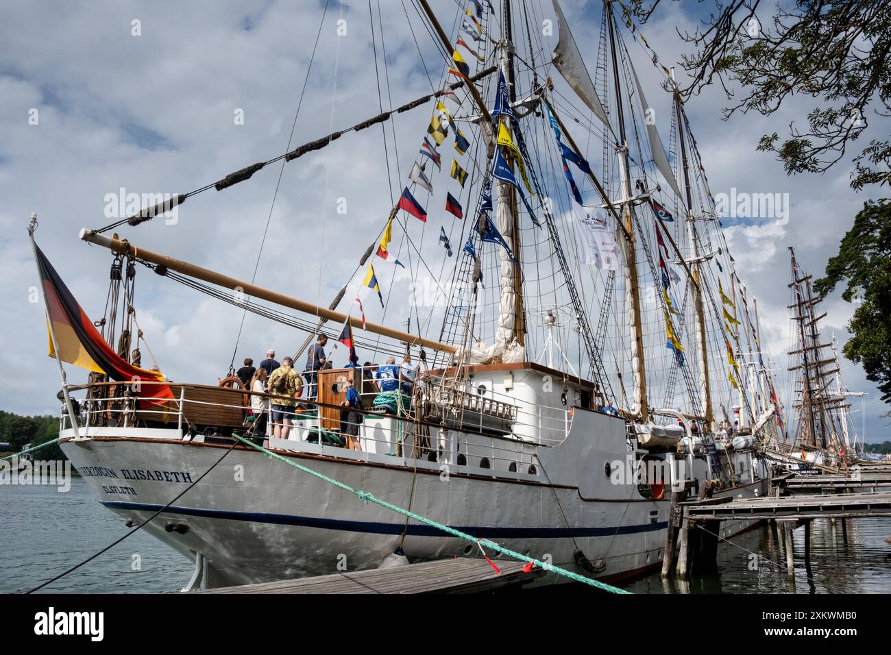 MARIEHAMN, ÅLAND, FINLAND - JULY 24 2024: Visitors wander among and ...