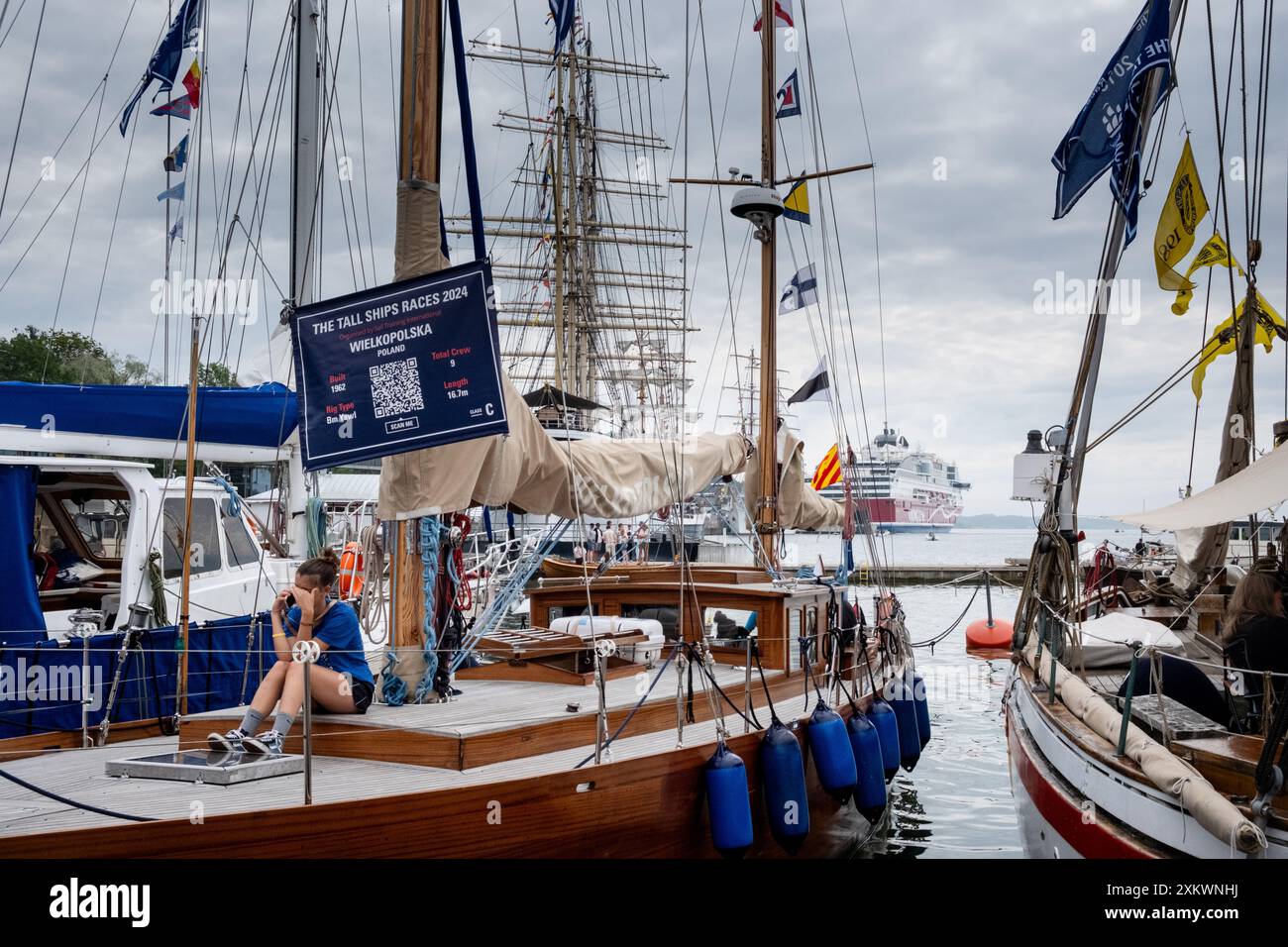 MARIEHAMN, ÅLAND, FINLAND - JULY 24 2024: The tall ships student crews ...