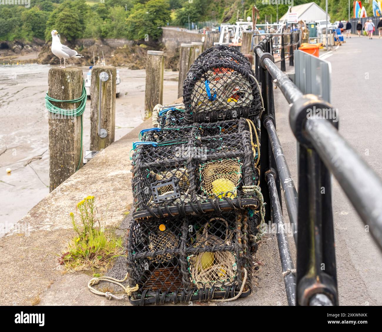 crab pots, lobster pots and fish traps on the quayside in Ilfracombe ...