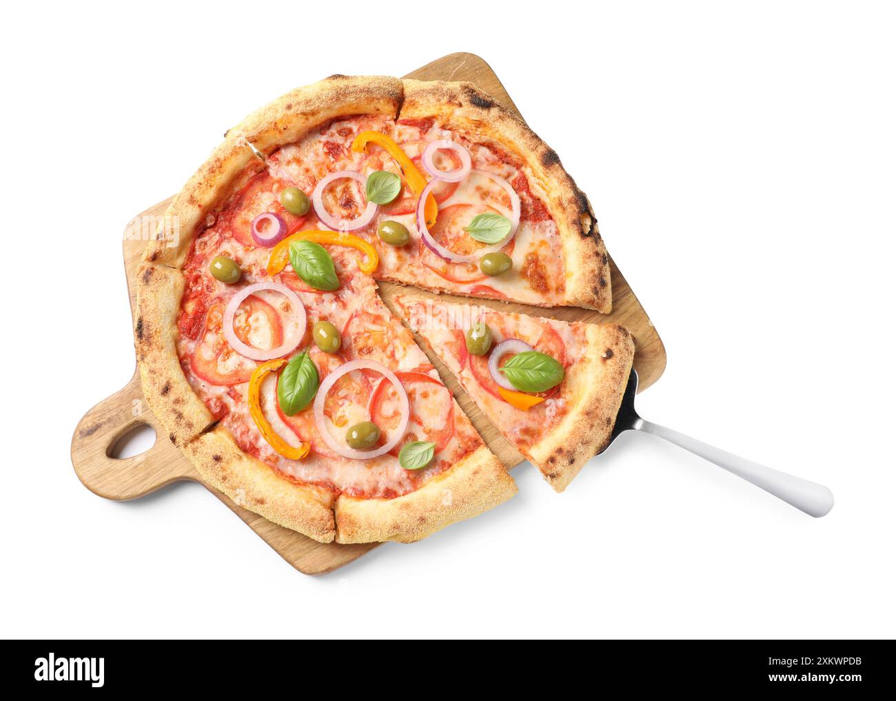 Fresh baked vegetable pizza vegetarian Cut Out Stock Images & Pictures ...