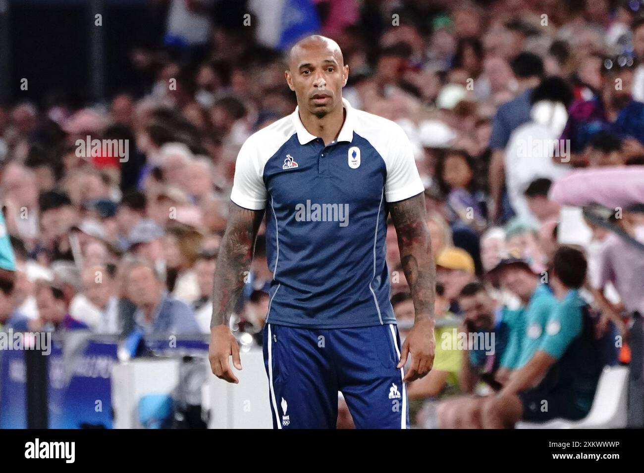 Head coach Thierry Henry (France) during the Football, Men's Group A ...