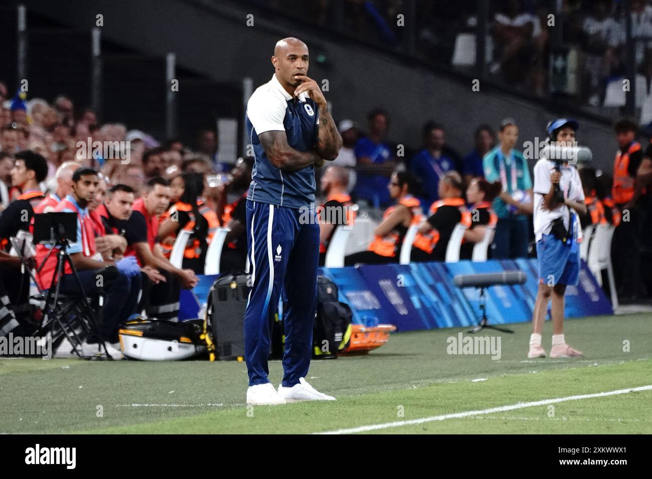 Head coach Thierry Henry (France) during the Football, Men's Group A ...