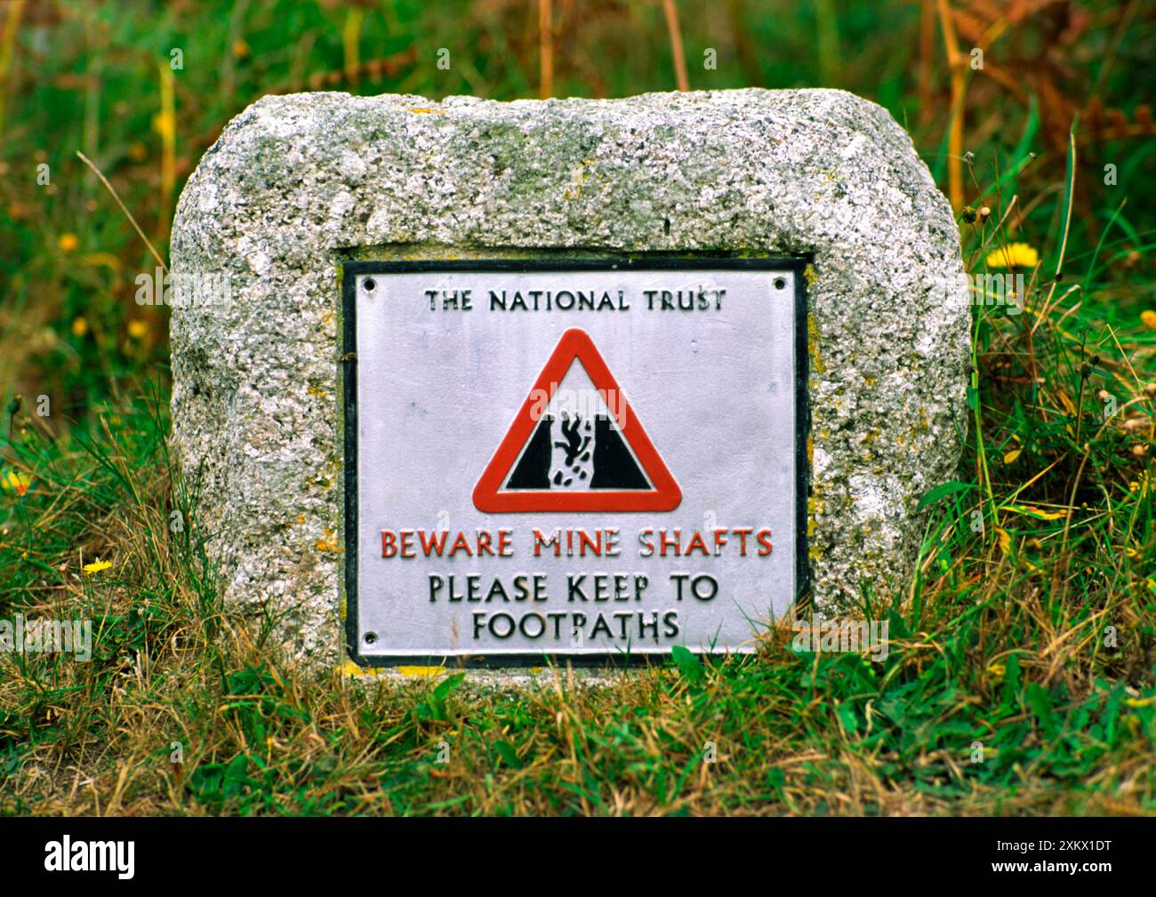 SIGN - Ôbeware of mine shaftsÕ notice Stock Photo - Alamy