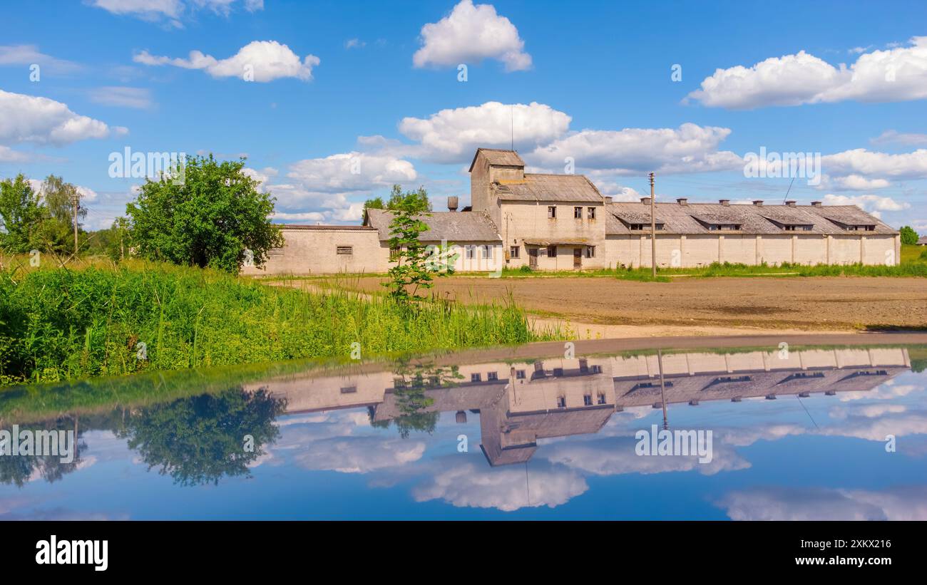 An old building of a farm complex from Soviet times Stock Photo - Alamy