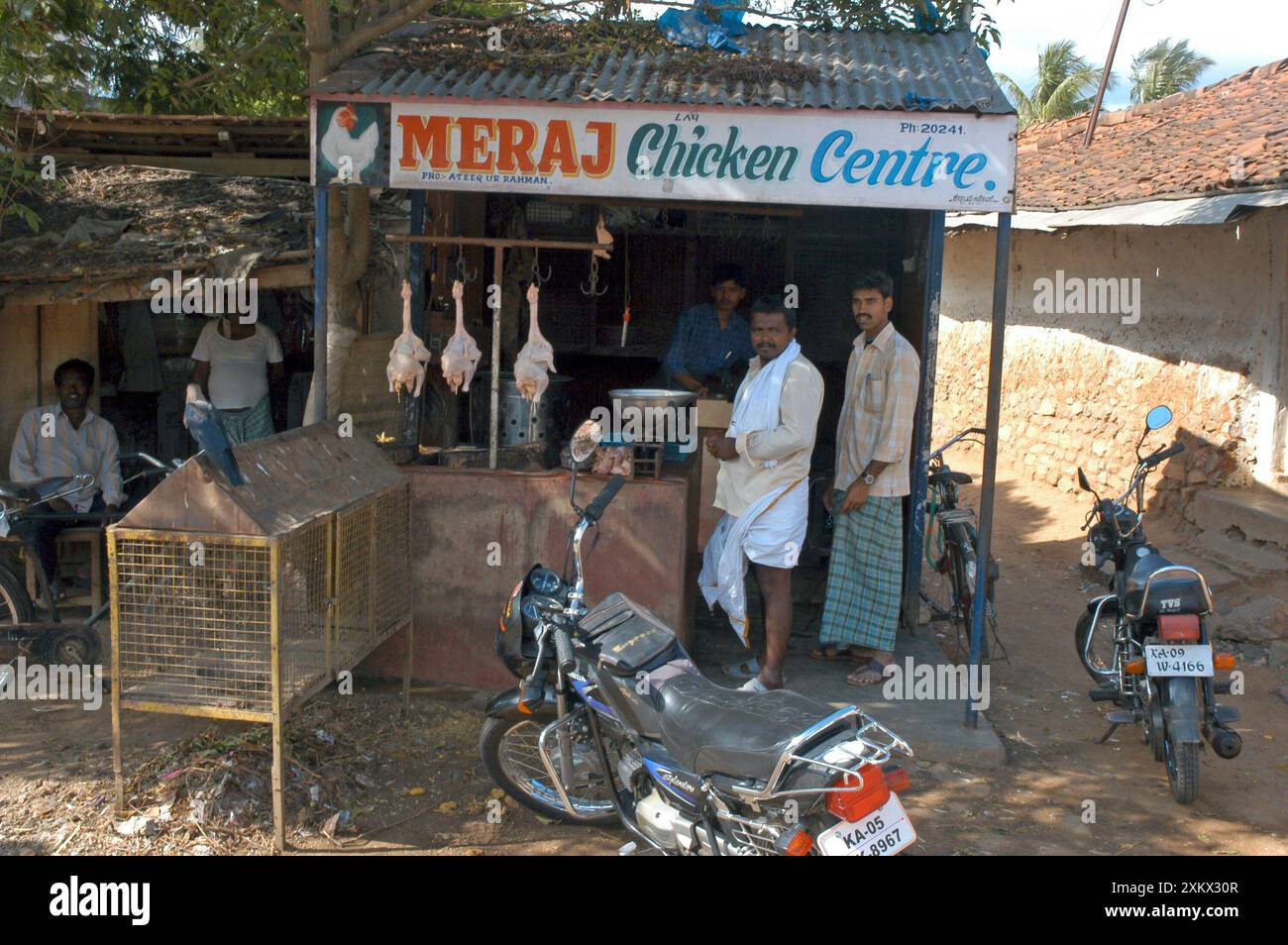 Chicken shop, south India Stock Photo - Alamy