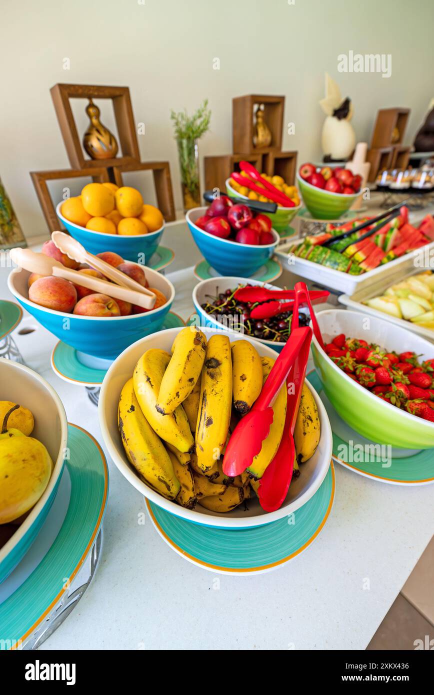Fruit plates. All inclusive food concept Stock Photo - Alamy