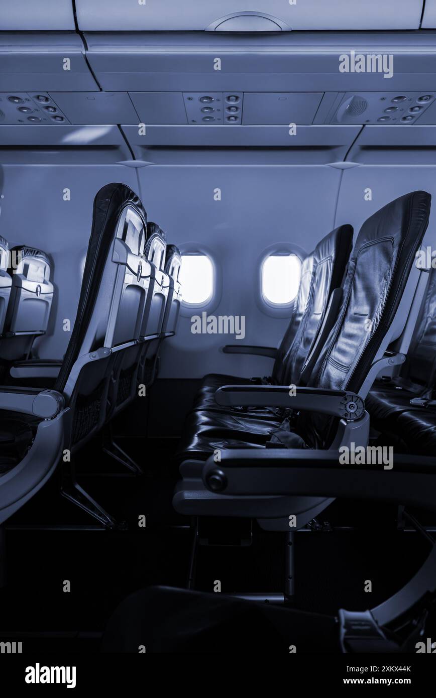 Empty seats on an airplane. Inside the Airplane Stock Photo - Alamy