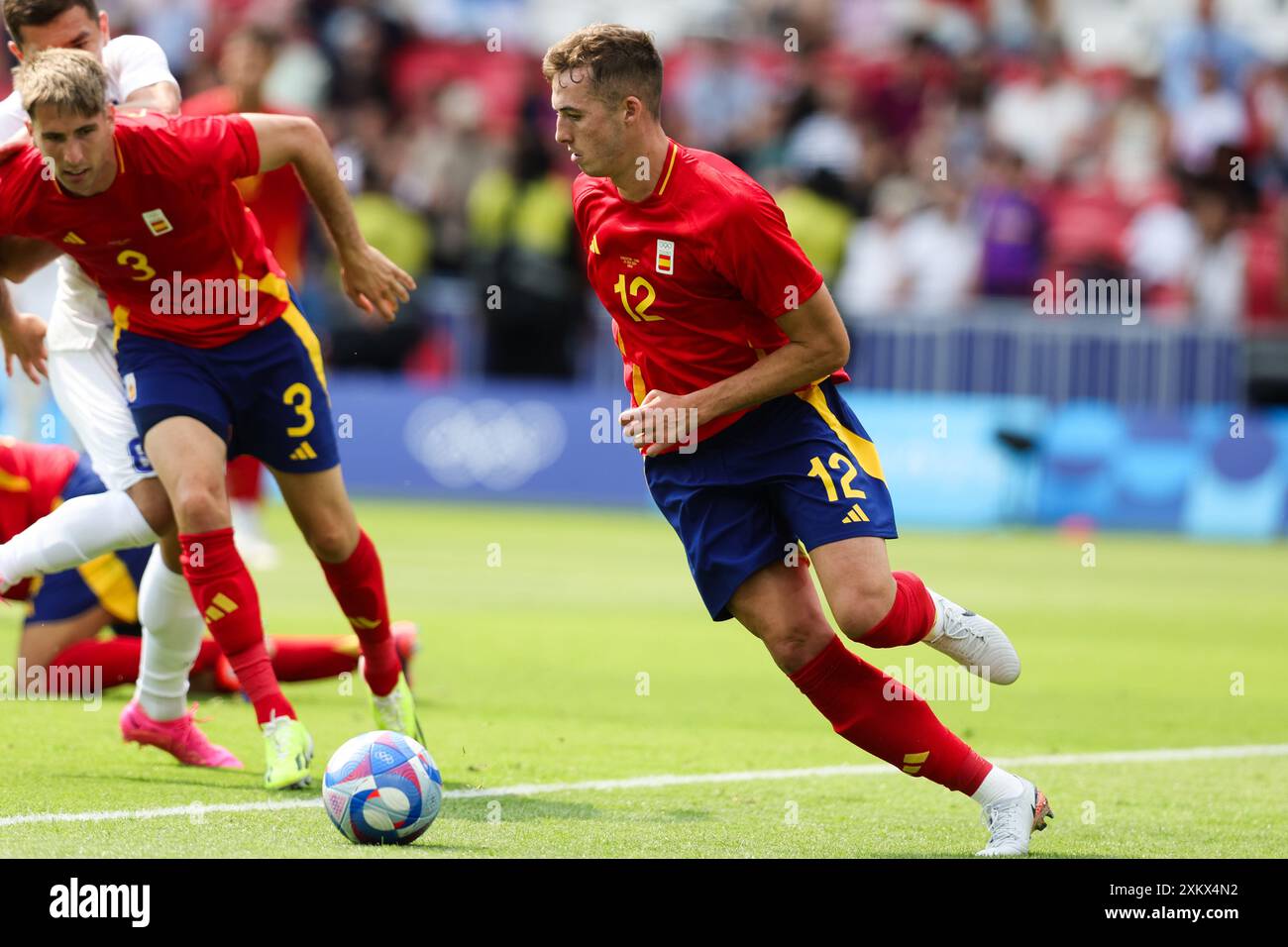 Paris, France, 24 July, 2024. Jon Pacheco of Spain defends during the Paris 2024 Olympic Games ...