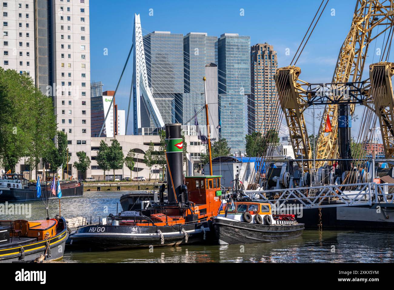 The Maritime Museum, outdoor area in the Leuvehaven, in Rotterdam, many ...