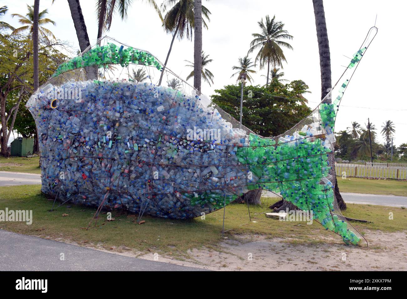 Fish made from discarded plastic bottles inside Stock Photo - Alamy