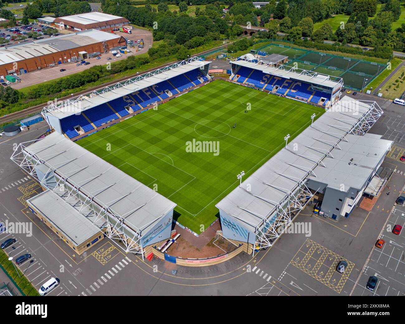 Aerial Image of Shrewsbury Town Football Club at the The Croud Meadow ...