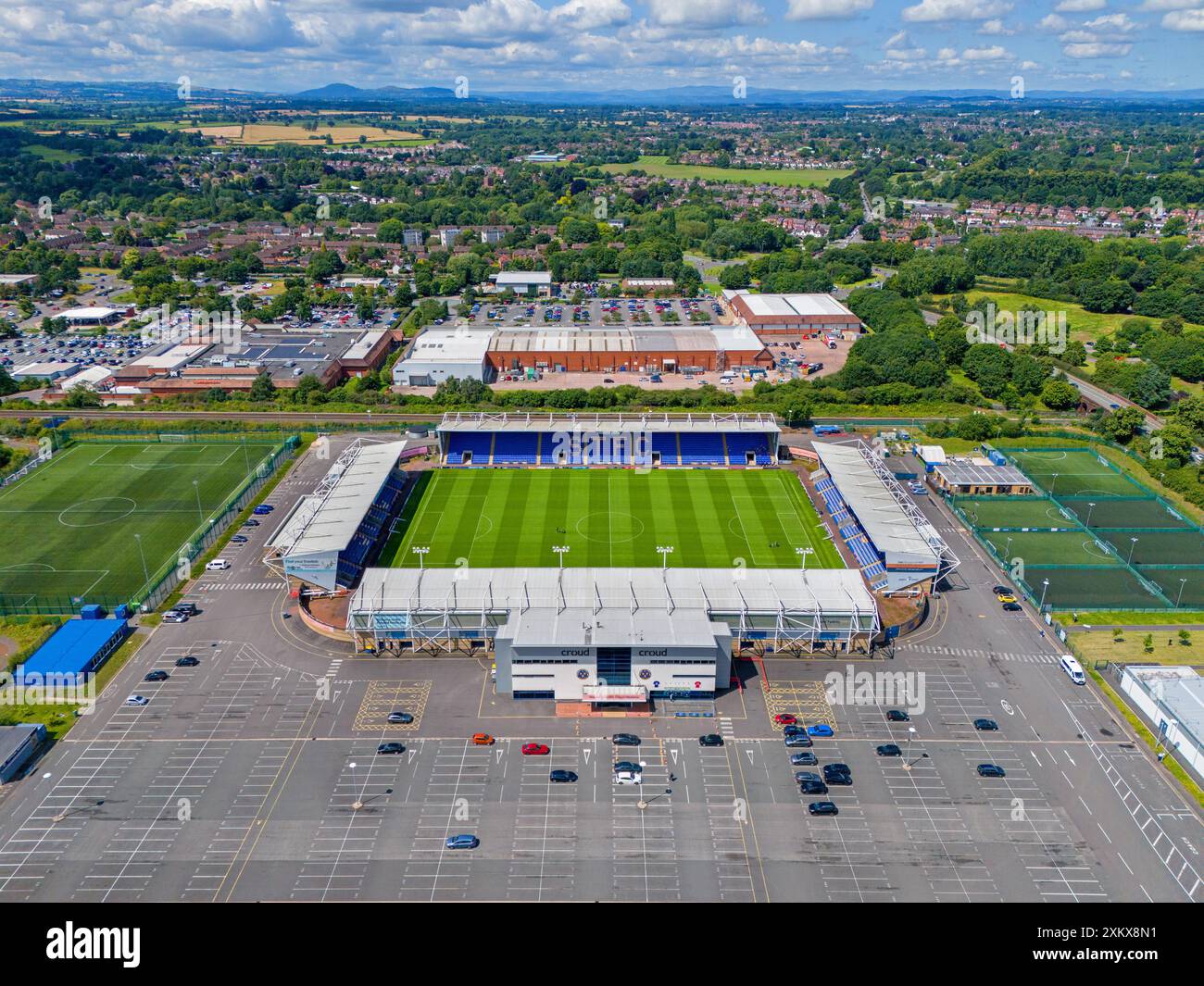 Aerial Image of Shrewsbury Town Football Club at the The Croud Meadow ...