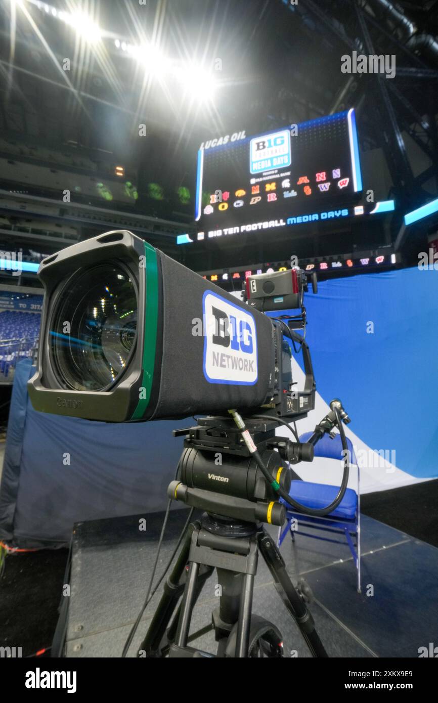 Big Ten Network Televisiion camera is mounted during the 2024 Big Ten ...
