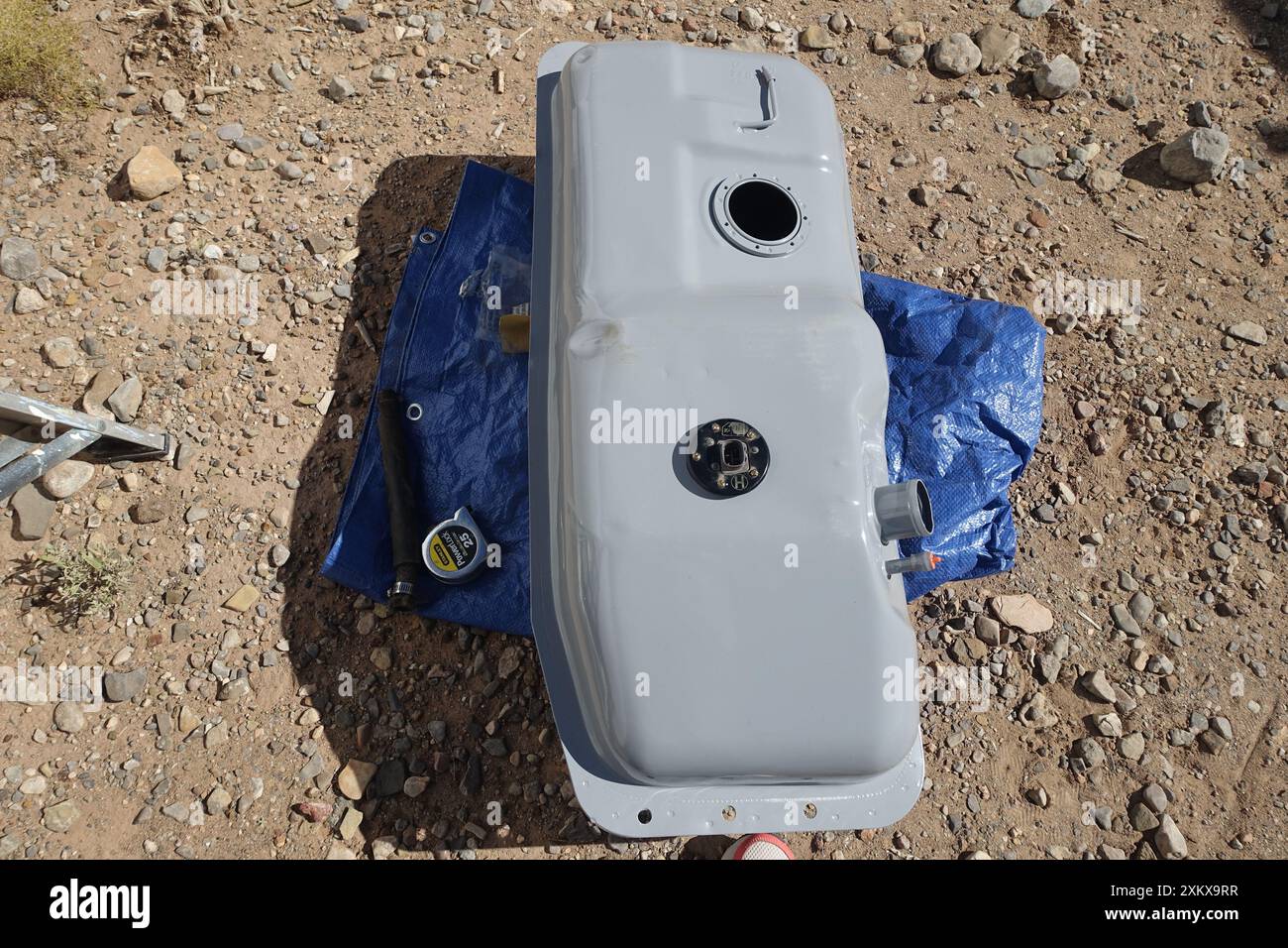 A replacement gas tank being worked up for installation Stock Photo - Alamy