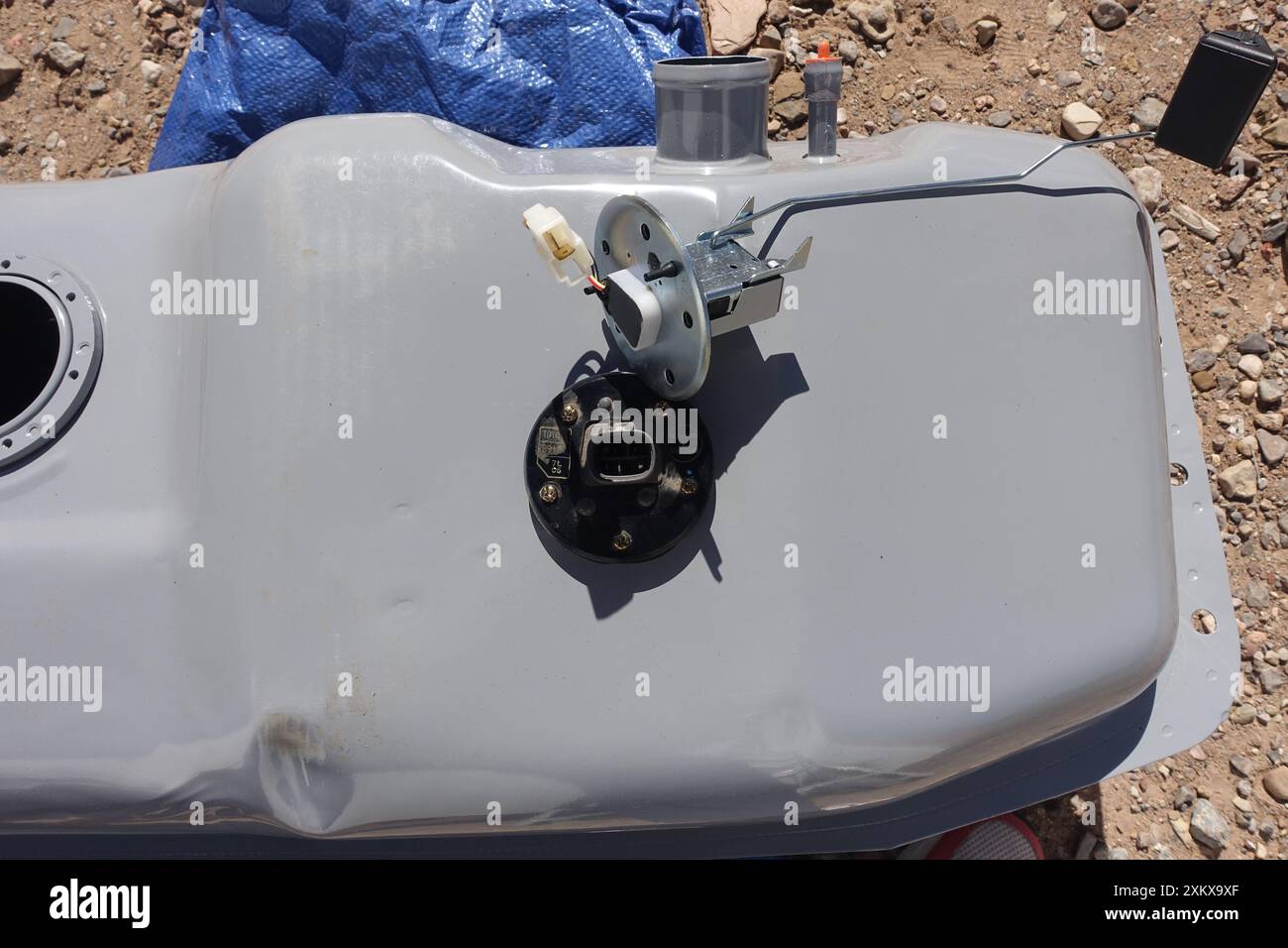 A replacement gas tank being worked up for installation Stock Photo - Alamy