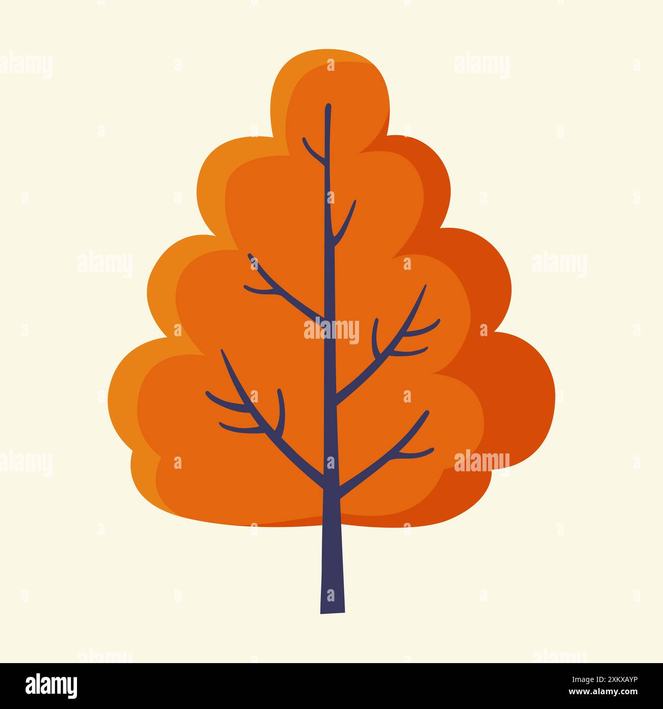Autumn tree. Vector flat illustration Stock Vector Image & Art - Alamy