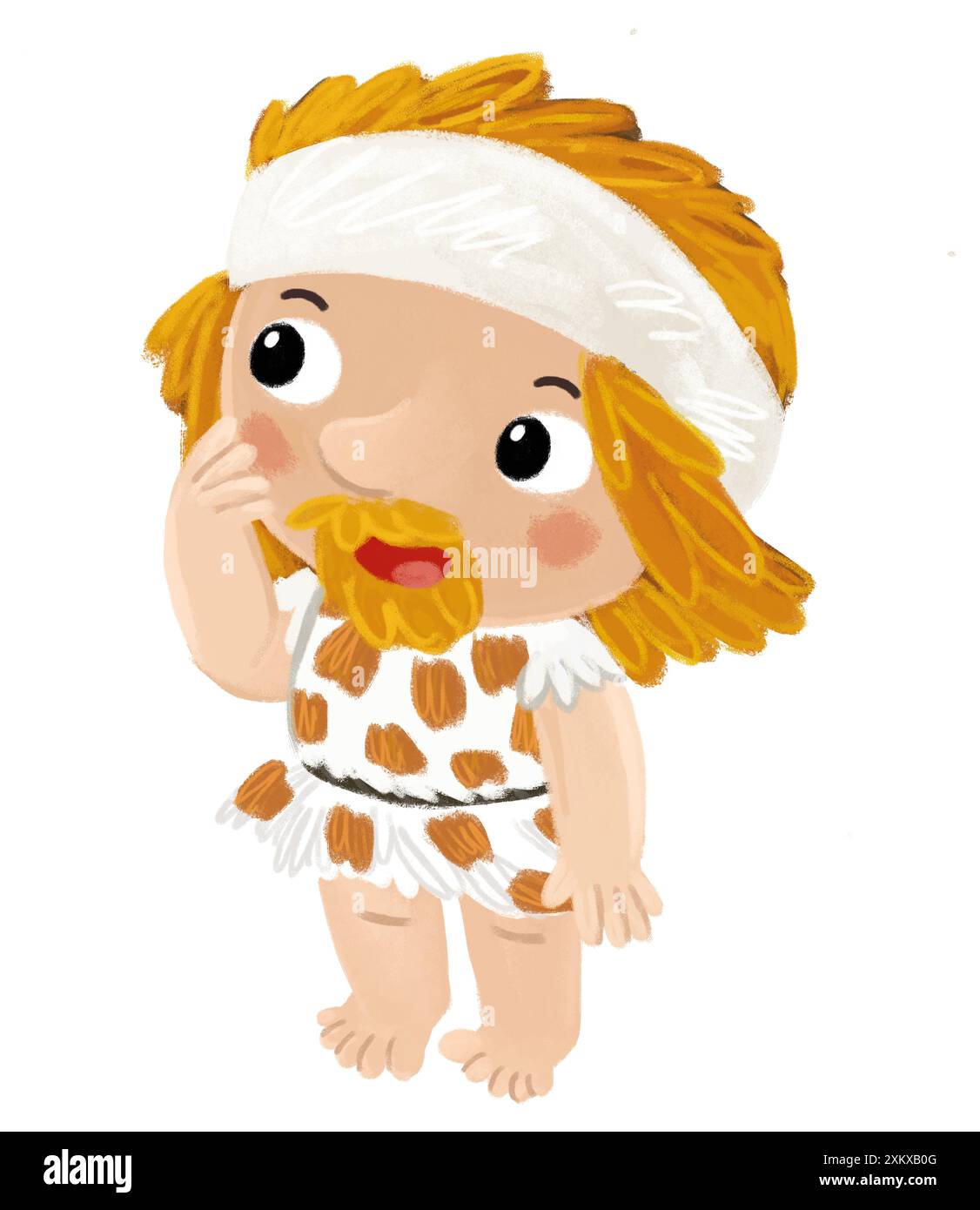 cartoon ancient prehistoric caveman cave boy character isolated ...