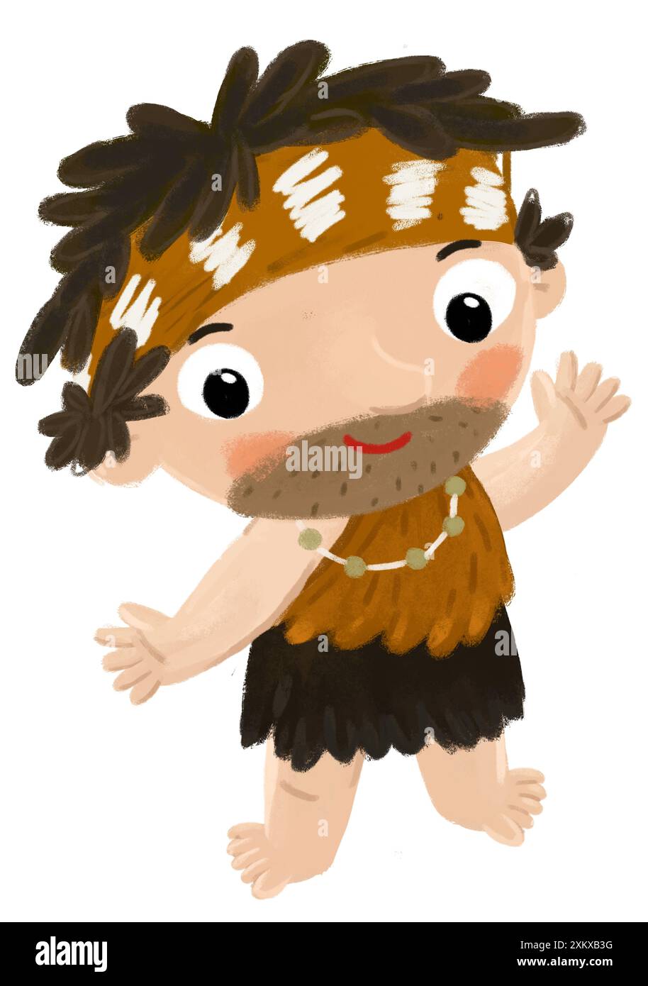 cartoon ancient prehistoric caveman cave boy character isolated ...