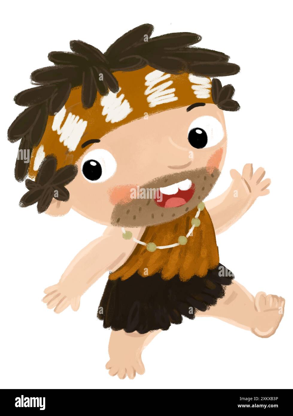 cartoon ancient prehistoric caveman cave boy character isolated ...