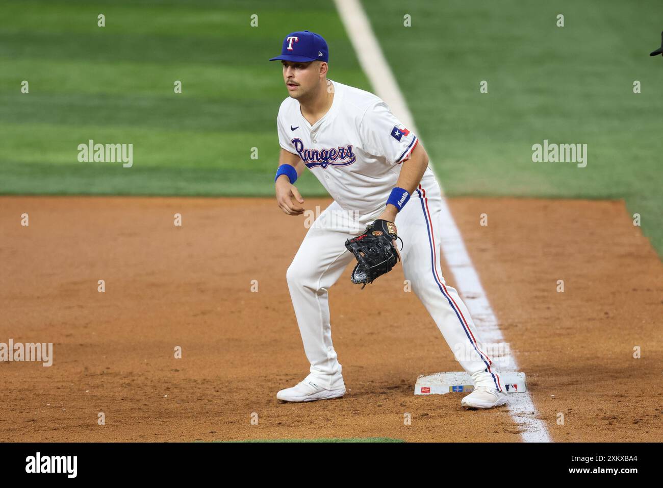 Arlington, Texas, USA. 23rd July, 2024. Texas Rangers first baseman ...