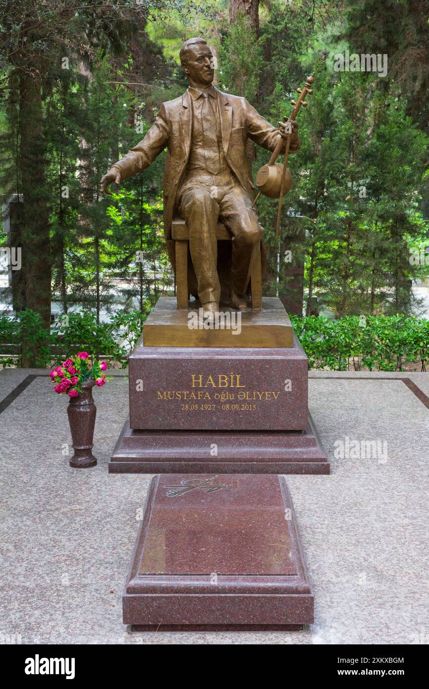 Grave of the prominent Azerbaijani kamancheh player Habil Aliyev (1927 ...