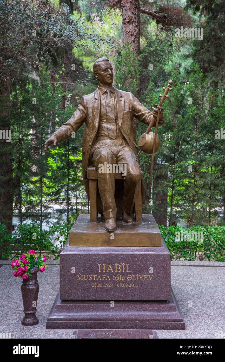 Grave of the prominent Azerbaijani kamancheh player Habil Aliyev (1927 ...
