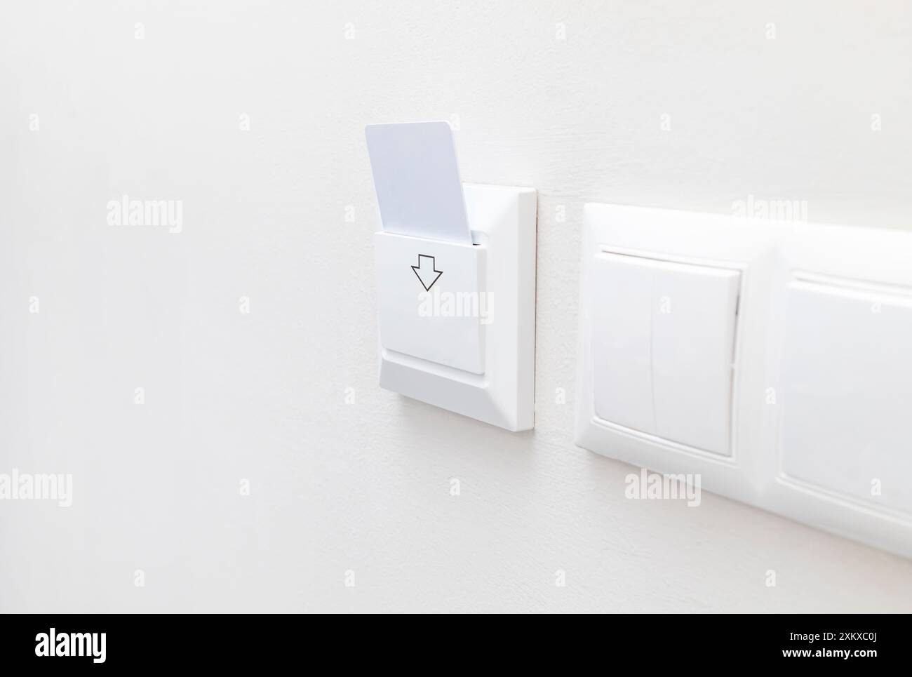 Hotel White Key Card Reader With Card For Powering Electricity. Hotel ...