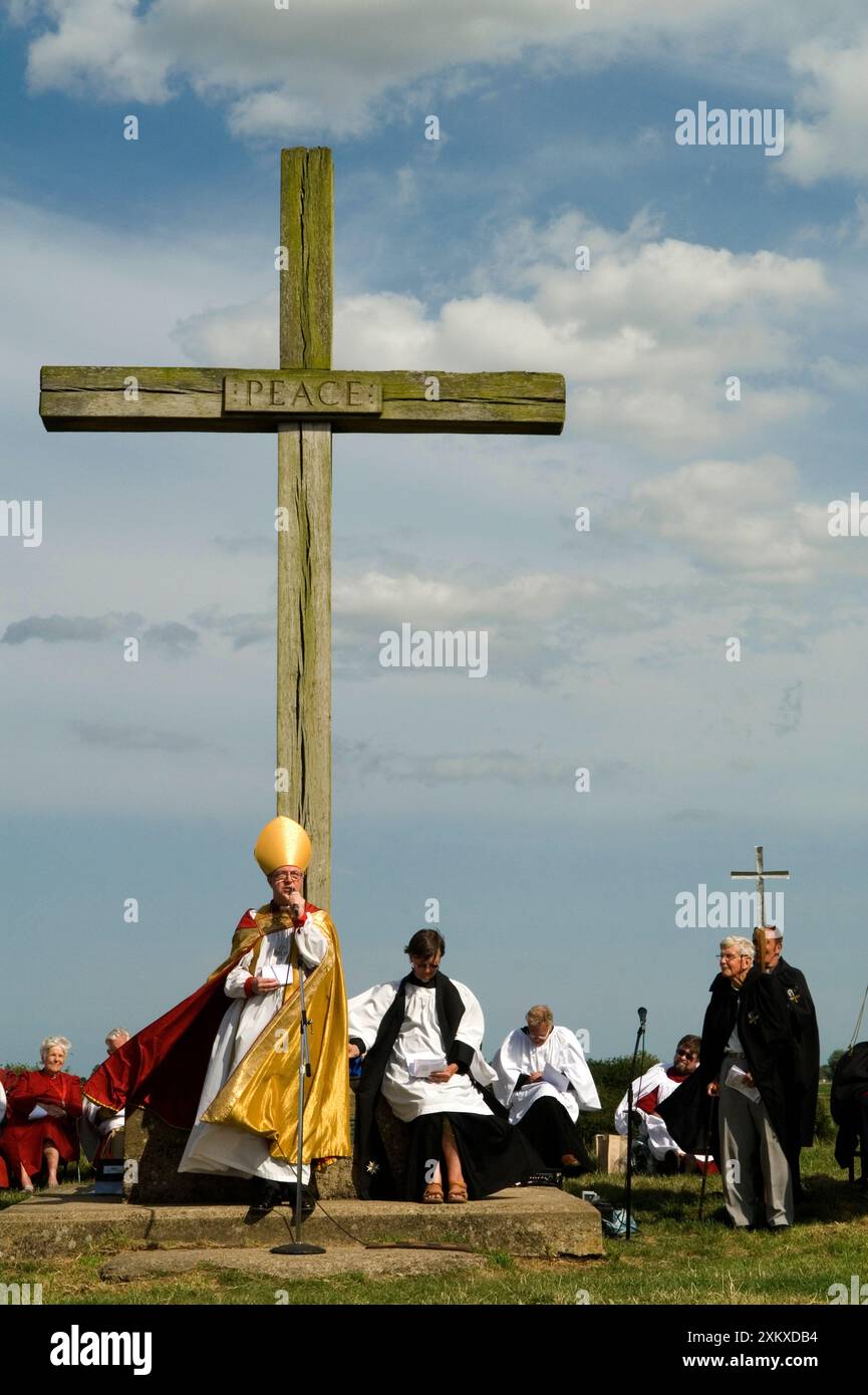 Norfolk Broads. The Bishop of Norwich the Rev Graham James conducts an ...