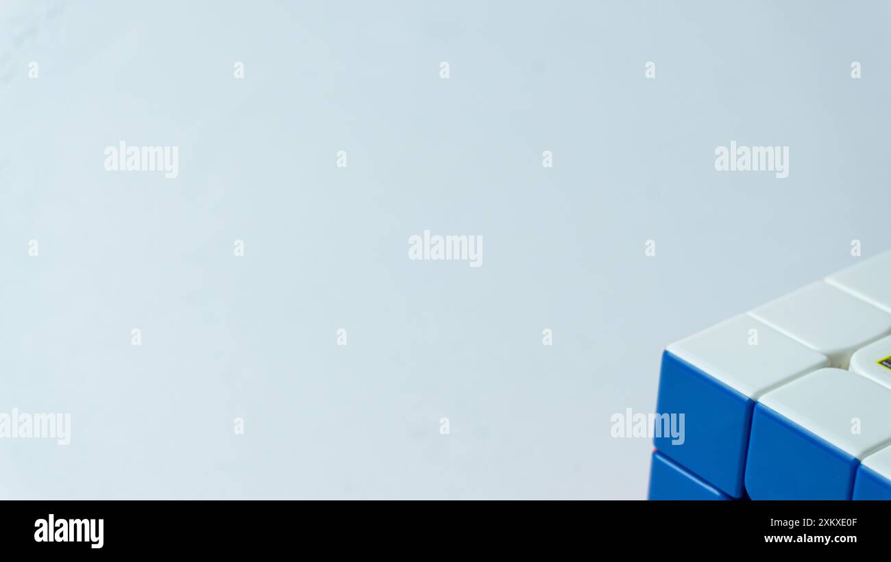 Colorful completed solving 3x3 cube isolated on white background Stock ...