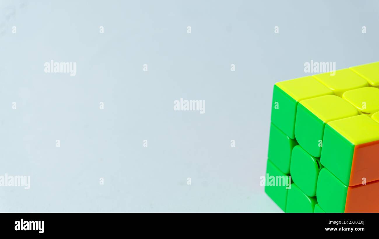 Colorful completed solving 3x3 cube isolated on white background Stock ...