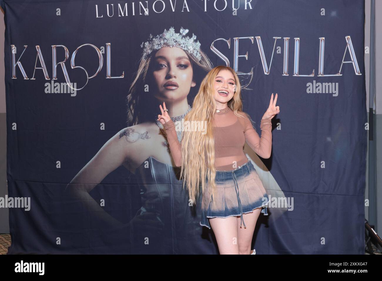 Mexico City, Mexico. 24th July, 2024. Mexican singer Karol Sevilla is ...