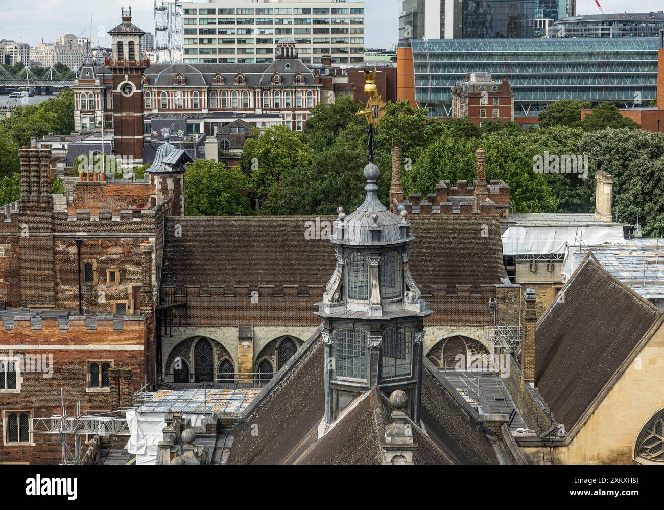 View of Lambeth Palace from the tower of the Garden Museum in London ...