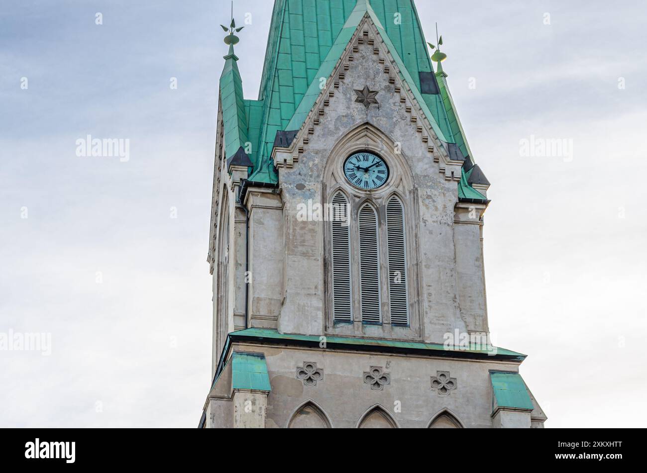View of Kristiansand Cathedral, Norway. The gray, brick church was ...