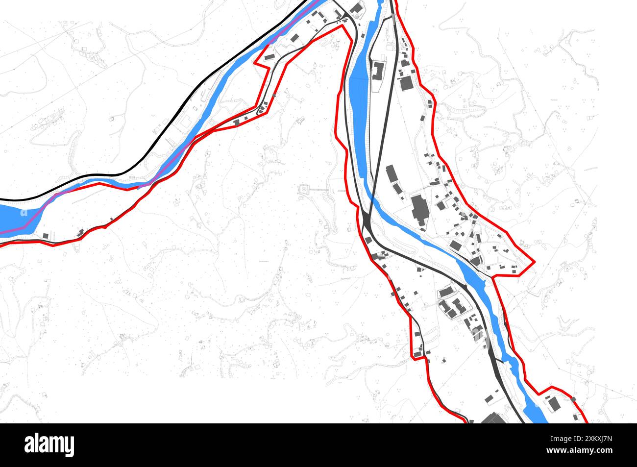 General Urban Plan with urban destinations, roads, buildable areas and ...