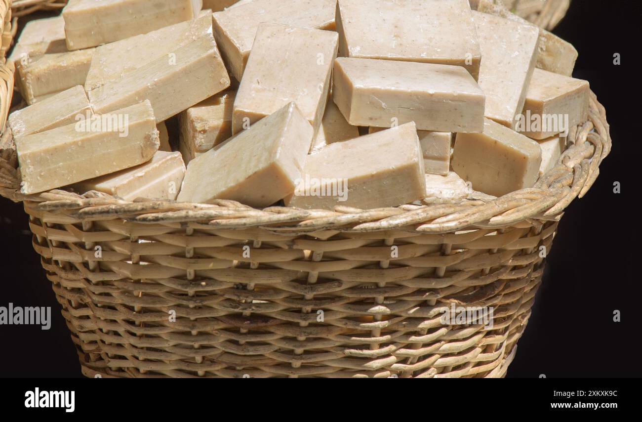 Collection of bars of fragrant hand made organic soap Stock Photo - Alamy