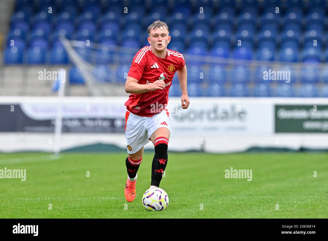 Jim Thwaites of Manchester United in action during the Pre-season ...