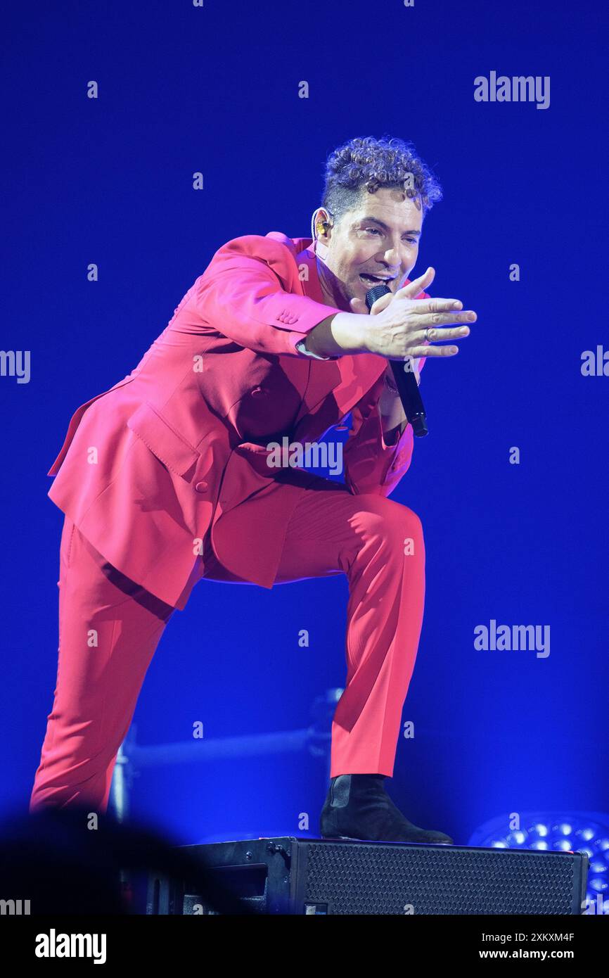 Singer David Bisbal performs during the Tour Volare 2024 concert at the ...