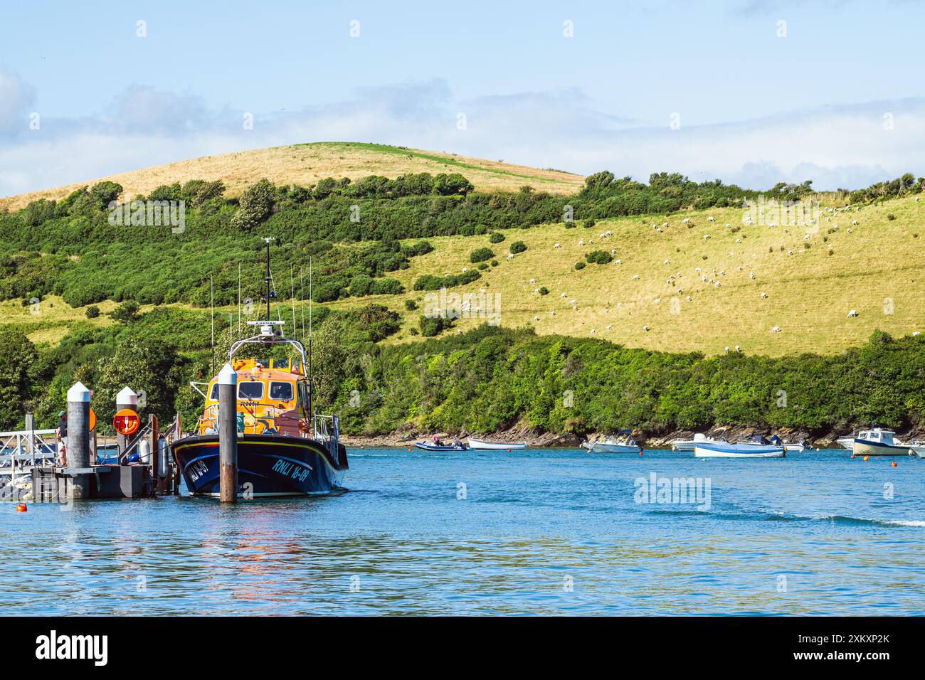 RNLI Salcombe Lifeboat Station boat in Salcombe, Kingsbridge Estuary ...