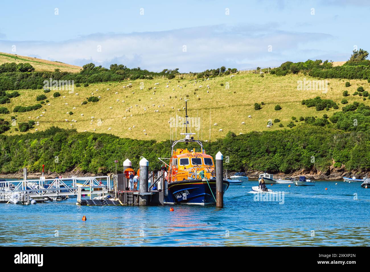 RNLI Salcombe Lifeboat Station boat in Salcombe, Kingsbridge Estuary ...