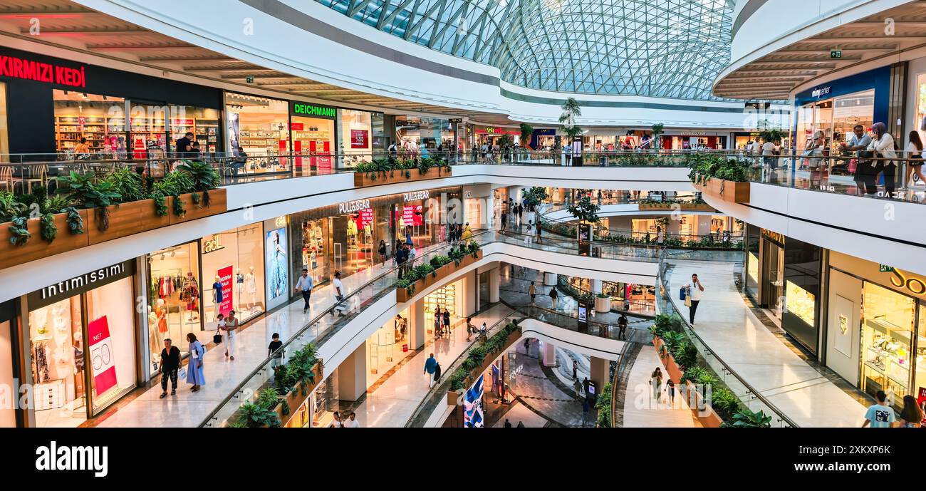 Izmir, Turkey. 23rd July, 2024. Interior design of a luxury shopping ...